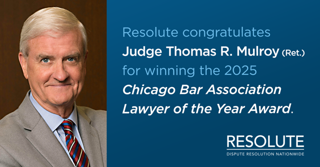 Resolute Mediator Thomas Mulroy wins CBA Lawyer of the Year Award • Resolute Systems - Chicago